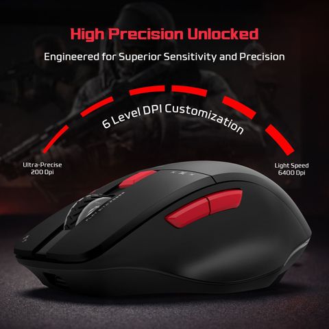 EVOFOX Shadow X Pro Wireless Ergonomic Optical Gaming Mouse Tri-Mode ...