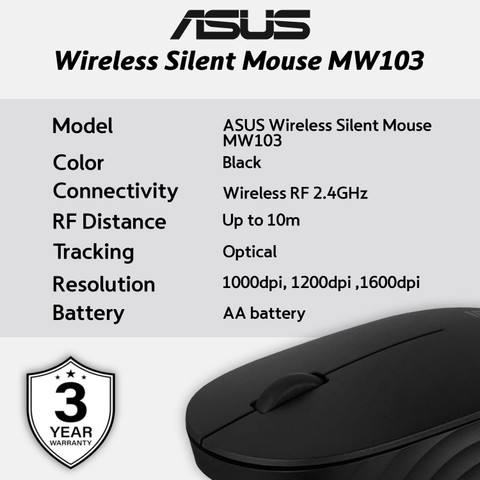 ASUS MW103 Silent Click Ambidextrous Optical Mouse - ASUS : Flipkart.com