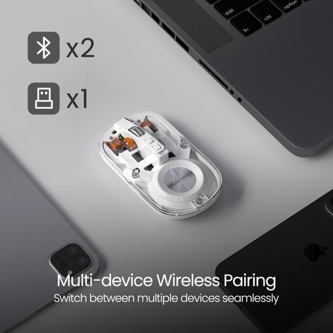 Portronics Toad 8 Ambidextrous Optical Mouse Transparent, Rechargeable ...