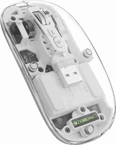 ZEBRONICS Sheer Ambidextrous Optical Mouse Rechargeable Wireless Mouse ...