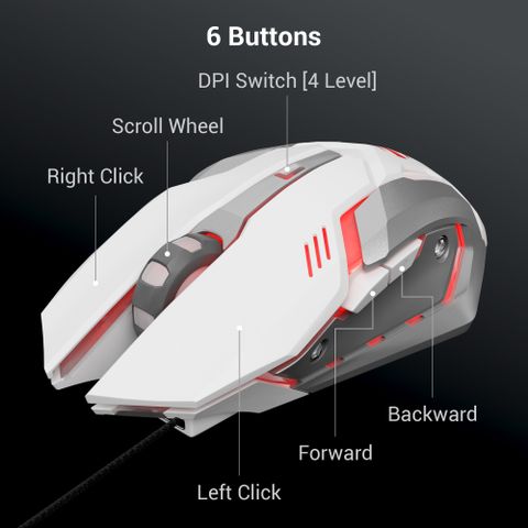 ZEBRONICS Transformer M Wired Ambidextrous Optical Gaming Mouse Premium ...
