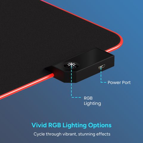 Portronics Comfipad Glow Gaming Mouse Pad, RGB Lights, Non-Slip Base ...