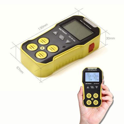 Metravi GD-09-4M Portable 4-in-1 Multi Gas Detector for Explosive Gas ...
