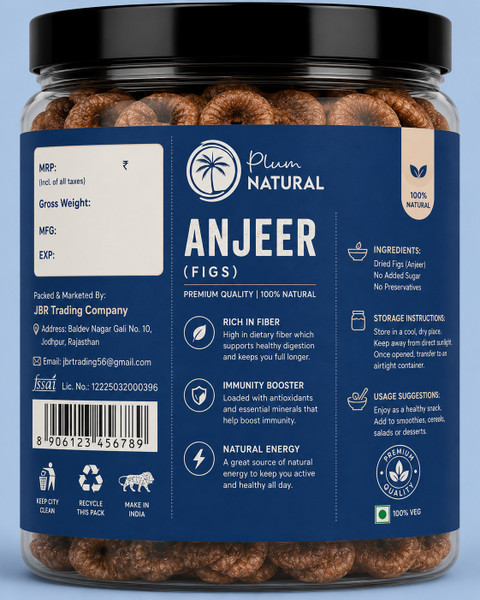 Plum Natural Premium Afghani Anjeer 1kg | Dried Figs Fiber Calcium Iron ...