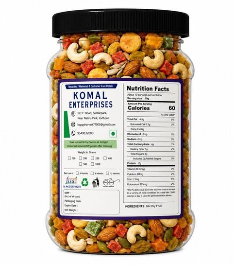 GROCERY HARVEST Premium Healthy Snack Mix Travel Snack Dry Fruit ...