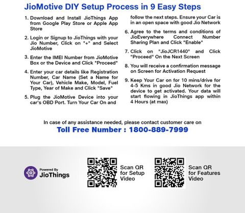 Jio JioMotive OBD 4G GPS Tracker & Wi-fi Router, Plug n Play, 1 Year ...