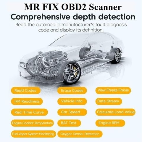 Mr fix OBDII 2 Car ELM327 Black Bluetooth Advanced Auto Diagnostic Scan ...