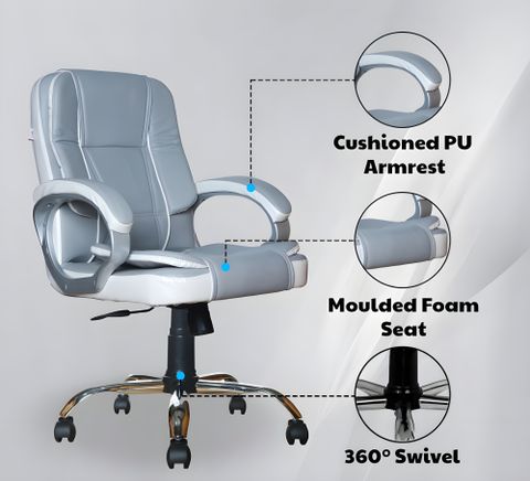 MRC Executive Chairs MRC M164 Mid Back Ergonomic Revolving Office Chair ...