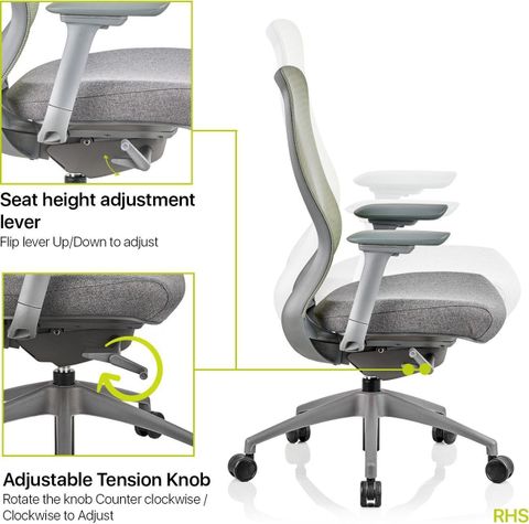 Featherlite Helix HB Mesh Fabric Office Adjustable Arm Chair Price in ...