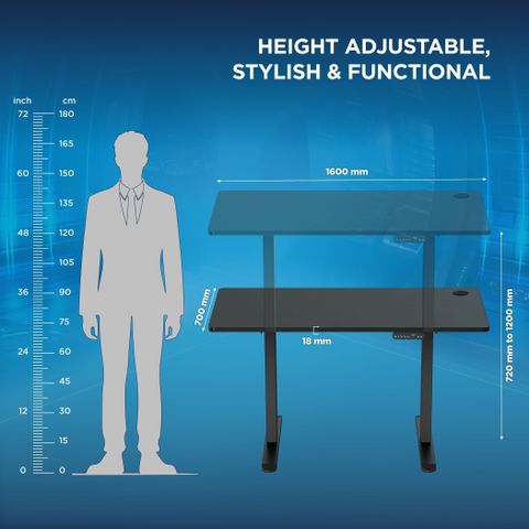 The Sleep Company Adjustable Desk 1600x700x700 | Sit-Stand Ergonomic ...