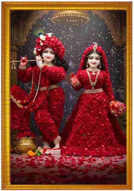 vansh creations Radha Krishna Photo Frame Premium MDF Wooden Golden ...