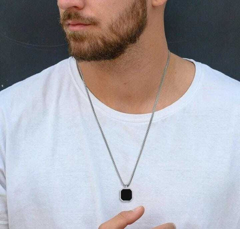SPYRONIX REAL TREASURE Stylish Square Locket Chain for Men and Boys ...