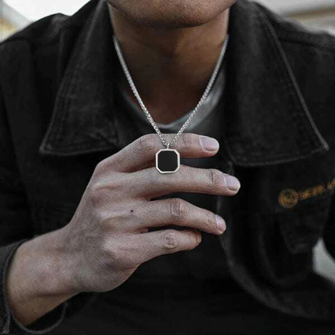 SPYRONIX REAL TREASURE Stylish Square Locket Chain for Men and Boys ...