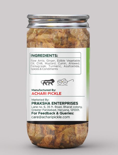 ACHARI PICKLES Amla With Ginger Pickle(400 GM) Ghar Ka Achar Mixed ...