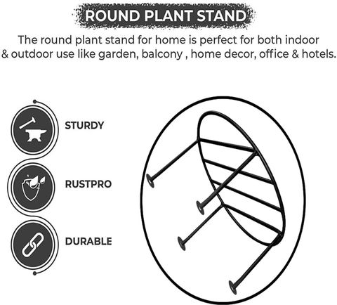 WOZTI Round Metal Pot Stand 4 Leg Plant Container Set Price in India ...