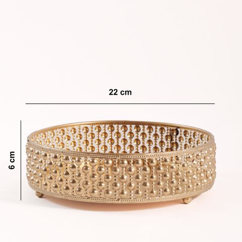 ALTINORA Beaded Pattern tray | Golden metal tray Tray Price in India ...