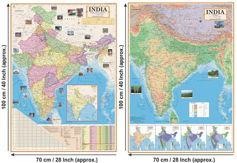 India & World Map (Both Political & Physical) Bihar with Constitution ...