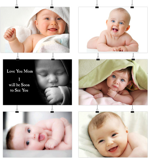 Set of 6 Cute Baby Combo | Smiling | Poster for Pregnant Women | HD ...