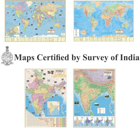 India & World Map (Both Political & Physical) Bihar with Constitution ...