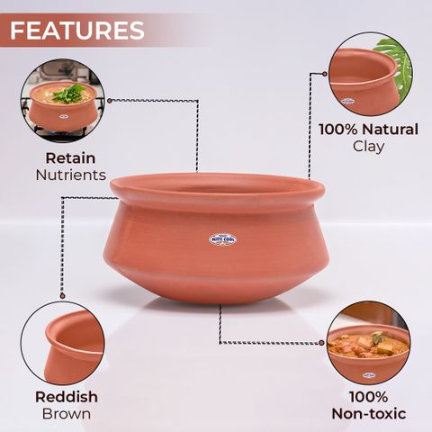 MITTICOOL Clay Handi - Perfect for Cooking & Serving, Mitti Ke Bartan ...