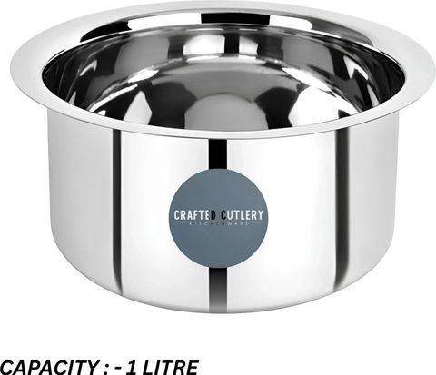 CraftedCutlery Stainless Steel 22G Heavy Round Buttom Tope / Bhagola ...