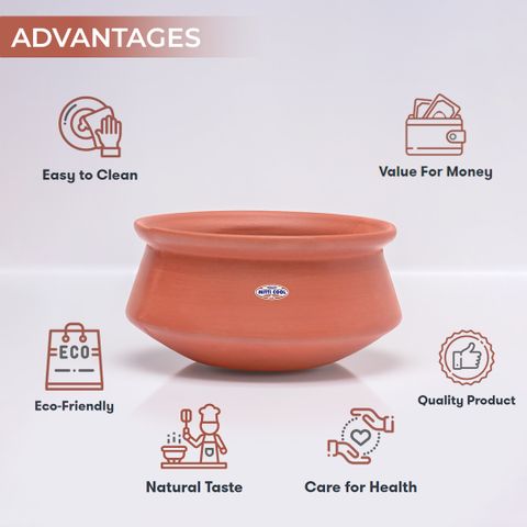 MITTICOOL Clay Handi - Perfect for Cooking & Serving, Mitti Ke Bartan ...