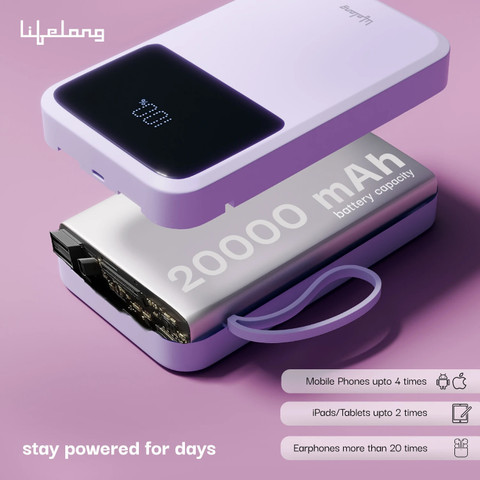 Lifelong 20000 mAh 22.5 W Compact Pocket Size Power Bank Price in India ...