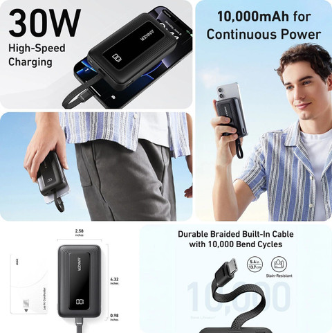 Anker 10000 mAh 30 W Compact Power Bank Price in India - Buy Anker ...