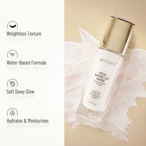 SWISS BEAUTY Real Makeup Base Highlighting Primer | With Natural Glow ...