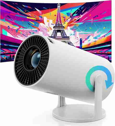 Voltegic FULL HD 1080P, 180°Rotatable Outdoor Movie Projector-White ...