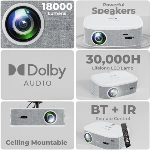 ZEBRONICS ZEB-PIXAPLAY 28 (18000 lm) 1080p FHD, 508 cm Screen, Dolby ...