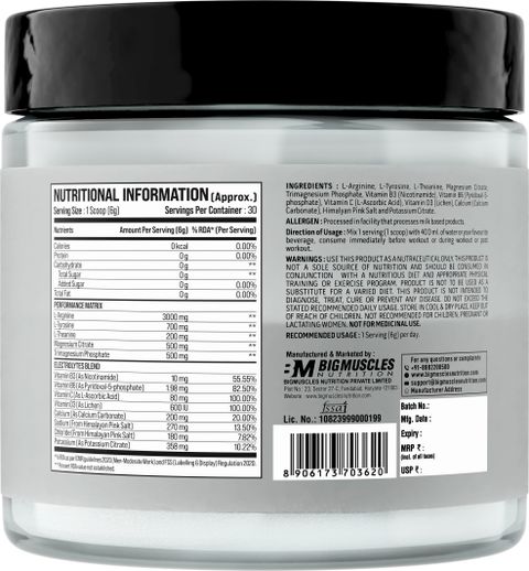 BIGMUSCLES NUTRITION L- Arginine + Peptides | Arginine Powder with ...