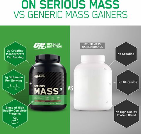Optimum Nutrition (ON) Serious Mass Weight Gainer 3 Kg + Micronised ...