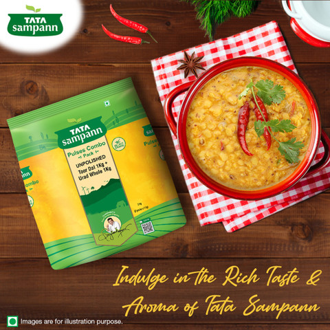 Tata Sampann Toor Dal 1 kg with Urad Dal (whole) 1 kg Price in India ...