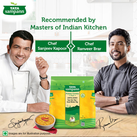 Tata Sampann Toor Dal 1 kg with Urad Dal (whole) 1 kg Price in India ...