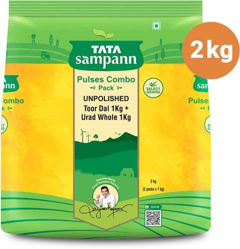 Tata Sampann Toor Dal 1 kg with Urad Dal (whole) 1 kg Price in India ...