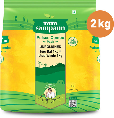 Tata Sampann Toor Dal 1 kg with Urad Dal (whole) 1 kg Price in India ...