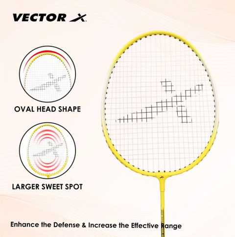 VECTOR X VXB-150 Full Cover Yellow Strung Badminton Racquet - Buy ...