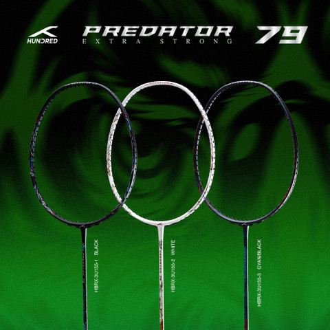 Hundred Predator 79 Extra Strong (≤38lbs) Blue, Black Strung Badminton ...