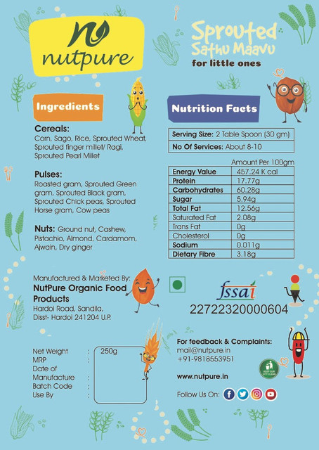 nutpure Sathu Maavu | Multigrain Mix 250 g Price in India - Buy nutpure ...