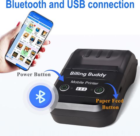 Billing Buddy Bluetooth + USB 58MM 2 Inch With 1 Year POS Software ...