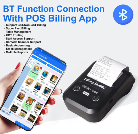 Billing Buddy Bluetooth + USB 58MM 2 Inch With 1 Year POS Software ...