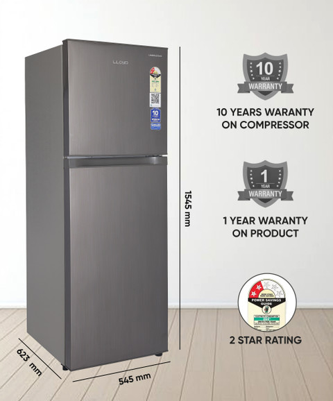 Lloyd by Havells 233 L Frost Free Double Door 2 Star Refrigerator with ...
