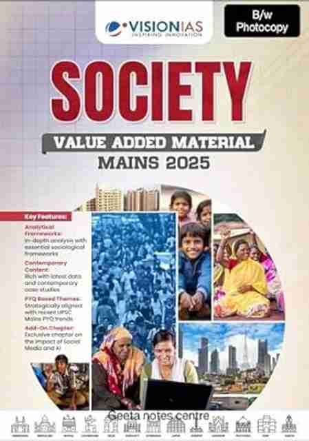 Vision IAS Society Value Added Material For| UPSC Mains 2025|,[Black ...