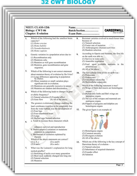 Careerwill NEET Test Series 2026 | 83 Chapterwise Tests | 3 Full ...