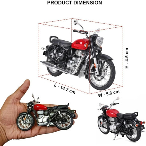 rjtoys Royal Enfield Classic 350 Diecast Toy Bike – 1:12 Scale ...