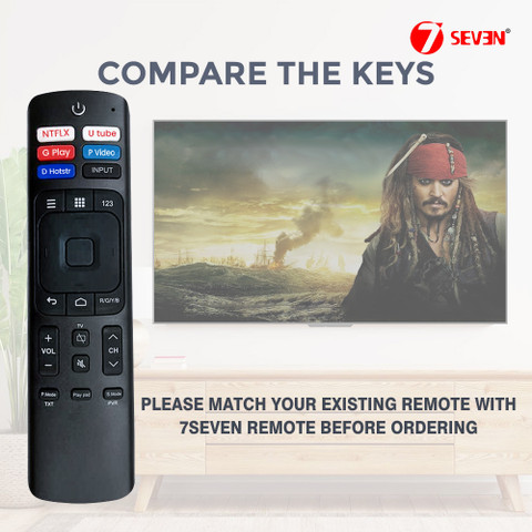 7SEVEN Compatible VU Smart TV Remote Control for 4K Android Smart LED ...