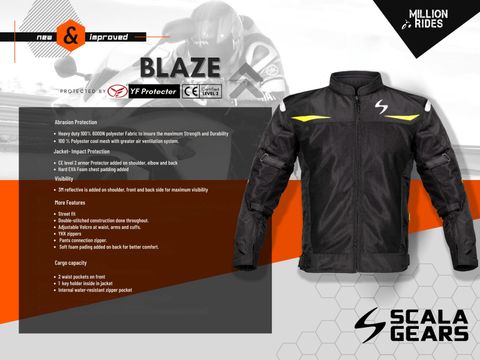SCALA GEARS Blaze Impact Protection | Motorcycle / Bike Riding ...