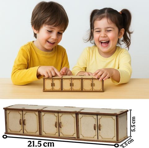 BABRO Wooden Mini Cupboard Toy for Kids, Dollhouse Furniture Accessory ...