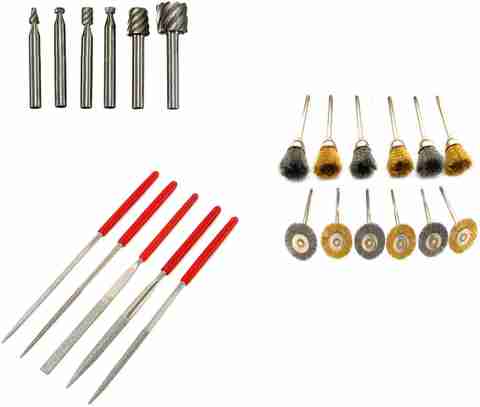 Digital Craft 6Pc HSS Rotary Burs Set,5Pc Diamond File Set,12Pc Wire ...